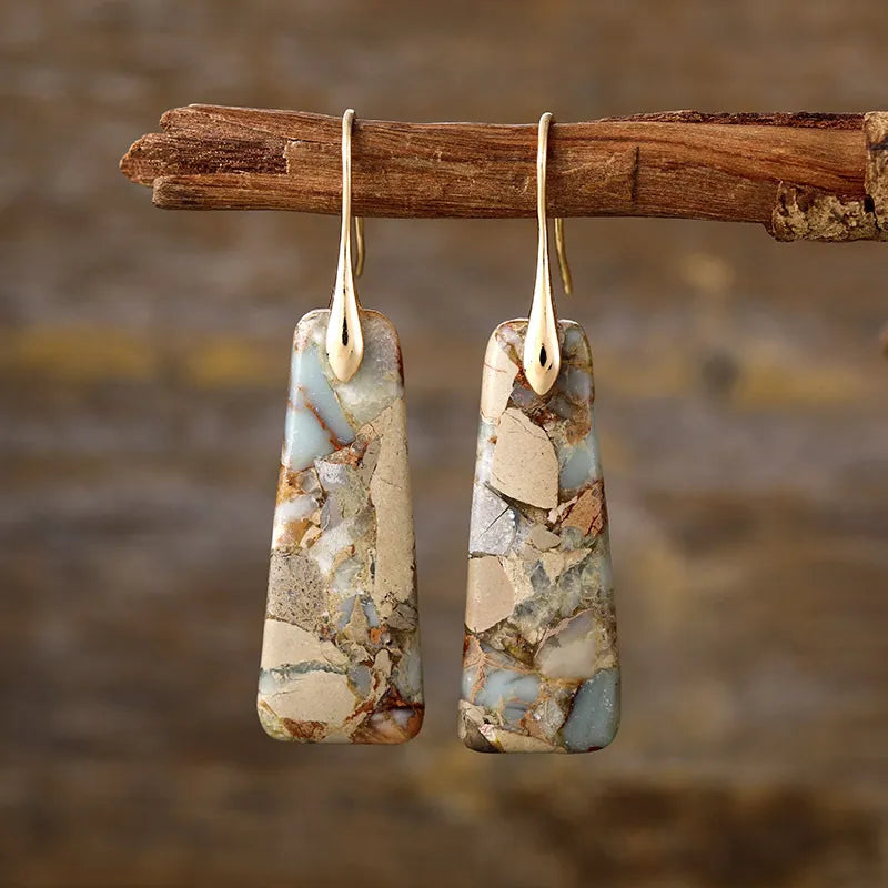 Copper Natural Stone Earrings – DesignerSpirit